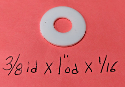 PTFE Washer Teflon 3/8 x 1 x 1/16 low Friction Plastic thrust spacer ...