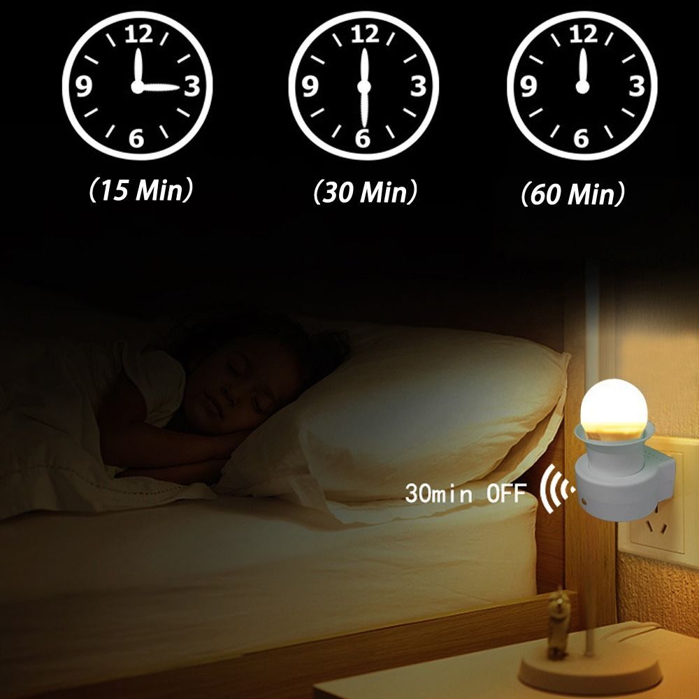 Switch Lamp Holder Bedroom Bedside Lamp Wall Socket LED Remote Control ...