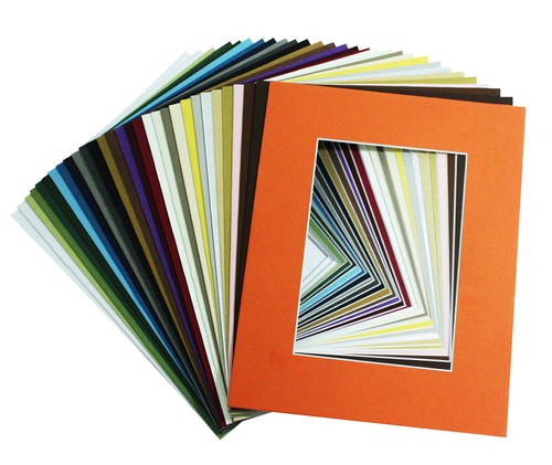 Set of 50 8x10 Assorted Colors Photo Mats for 5x7 Photos +Backing +Bags ...