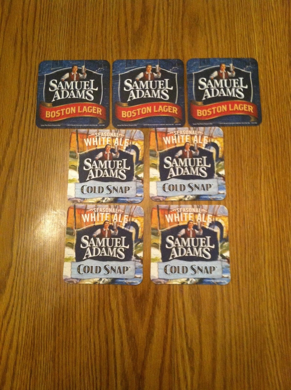 Seven (7) SAMUEL ADAMS SEASONAL WHITE ALE "COLD SNAP" Beer Coasters | eBay