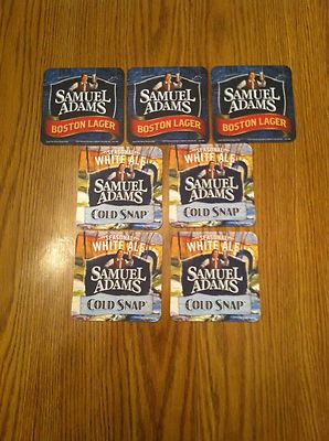 Seven (7) SAMUEL ADAMS SEASONAL WHITE ALE "COLD SNAP" Beer Coasters | eBay