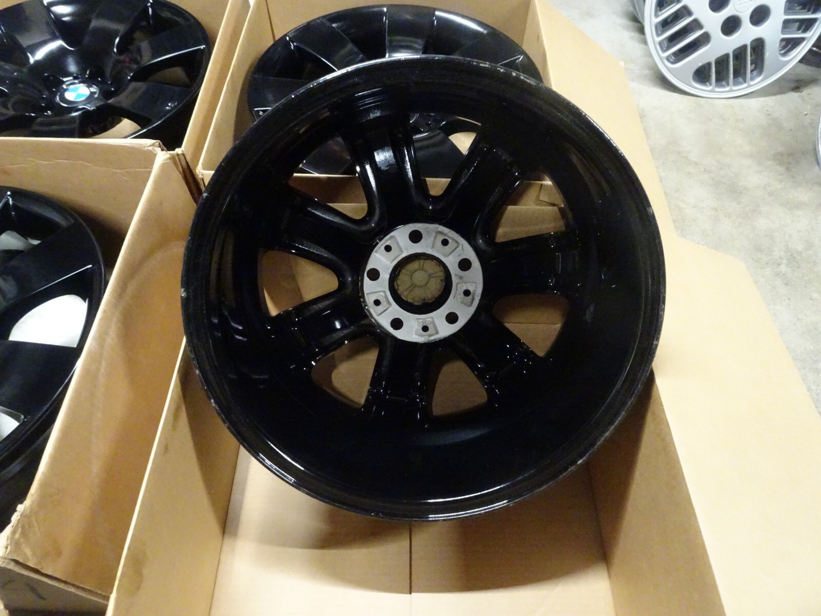 18" FACTORY BMW 3- 5 SERIES E60 18x8 BLACK GLOSS OEM WHEELS RIMS 59476 ...