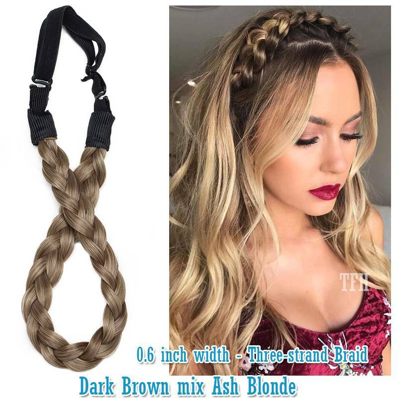 REAL Natural Hair Band Plaited Headband Braided & Elastic Band Hair ...