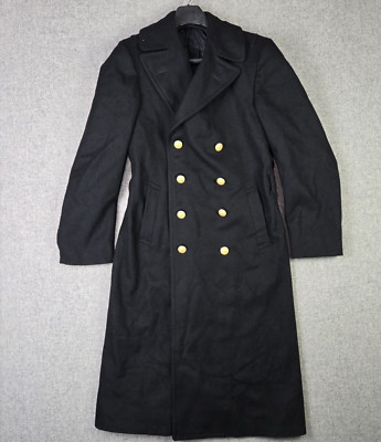 VTG US Navy AUTH Officer Long Wool Bridge Over Coat Pembroke Mens 38L ...