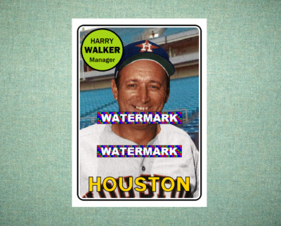 Harry Walker Houston Astros 1969 Style Custom Baseball Art Card | eBay