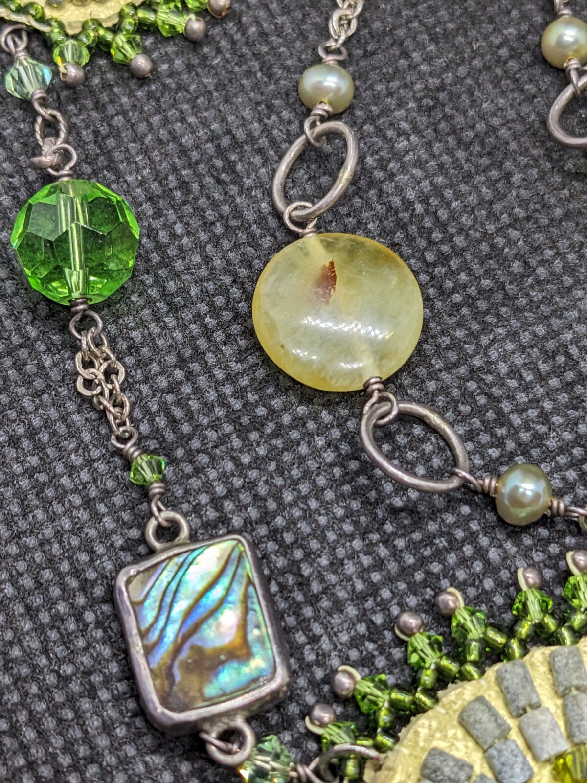 Stunning Chapal Zenray NF Sterling Silver & Gemstone Beaded Opera ...