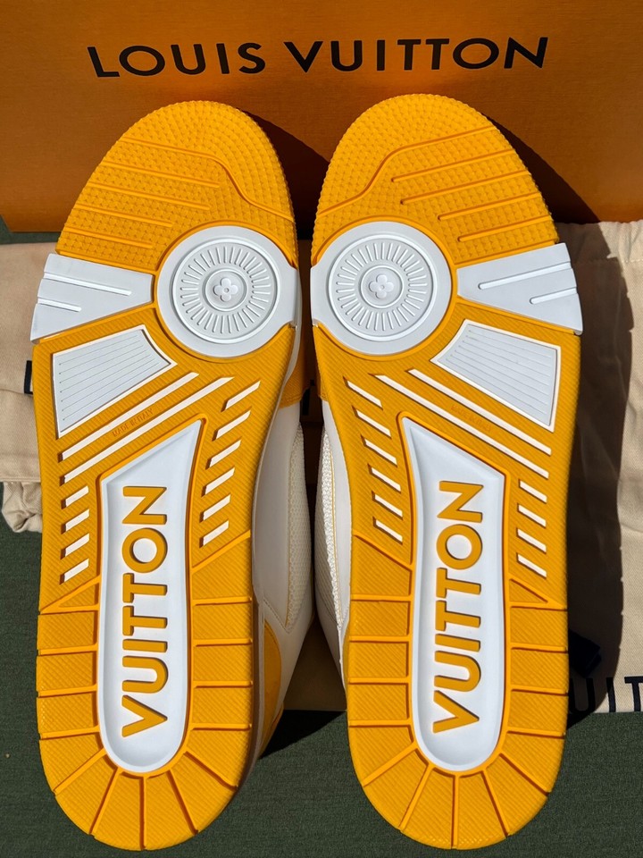 Size 12 - Louis Vuitton LV Trainer Yellow Monogram Denim Brand New w ...