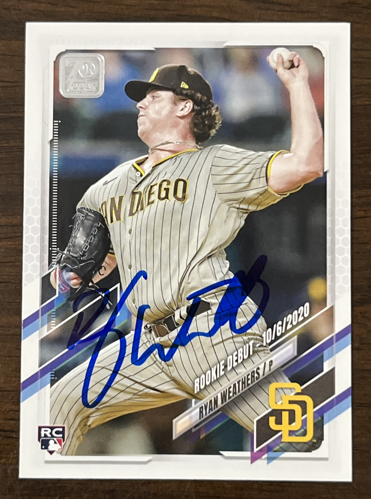 RYAN WEATHERS Signed 2021 Topps Update Baseball Card #US178 SD Padres ...