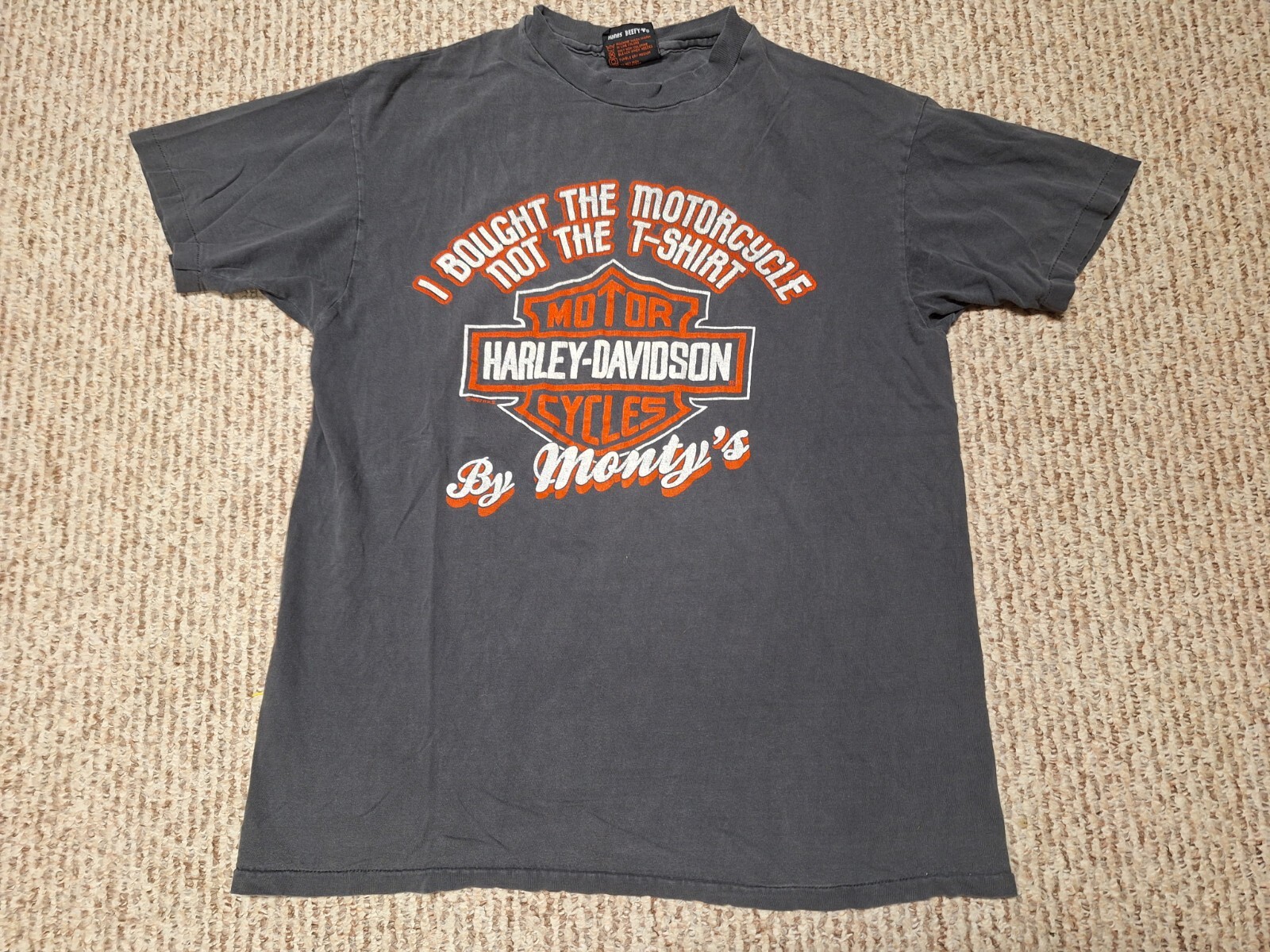 1987 80s Harley Davidson Monty's Biker Motorcycle MA … - Gem