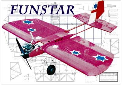 Funstar .25 Fun Fly Model 39" WS RC Airplane Plans & Templates Printed ...