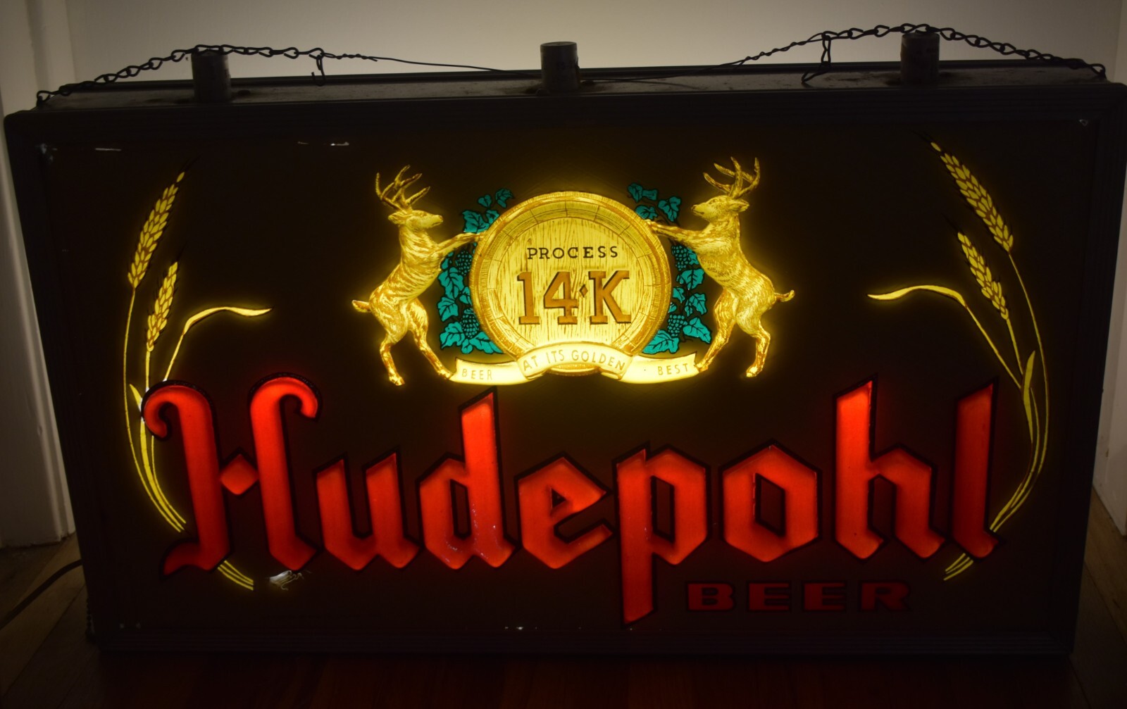 RARE Vintage HUDEPOHL BEER 2-Sided Lighted Advertising SIGN | eBay