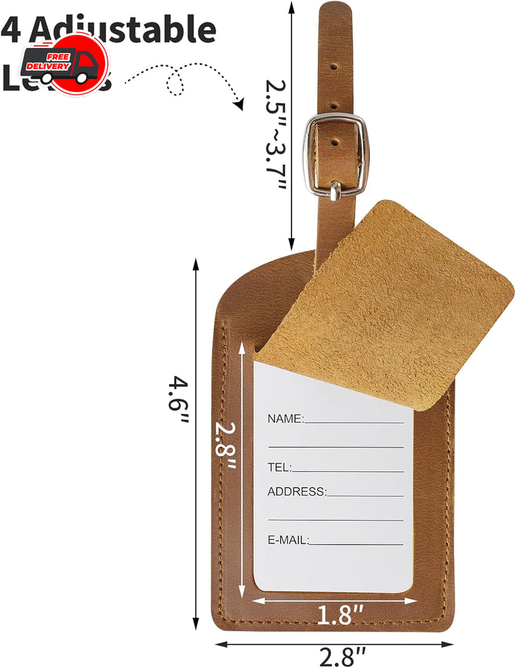 Genuine Leather Luggage Tag For Suitcases ID Tags Bag, Tags For Luggage ...