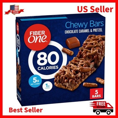 Fiber One 80 Calorie Chewy Snack Bar, Chocolate Caramel and Pretzel, 5 ...