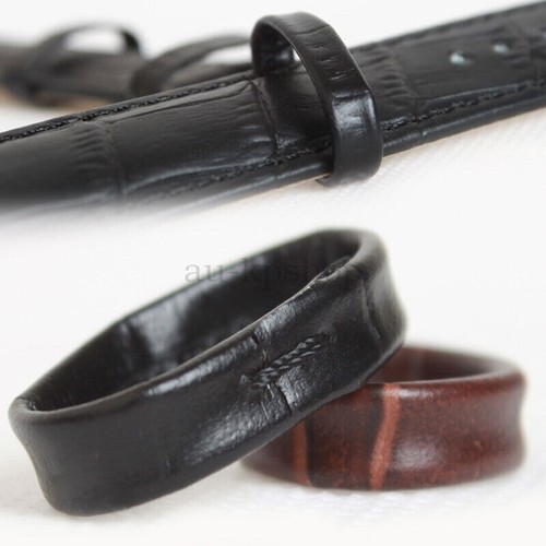 14-26mm Leather Watch Strap Retaining Ring Loop Hoop Keeper Black Brown ...