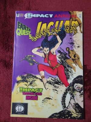 DC IMPACT COMICS EARTH QUEST 5 JAGUAR ANNUAL #1 w/Trading Card Inside ...