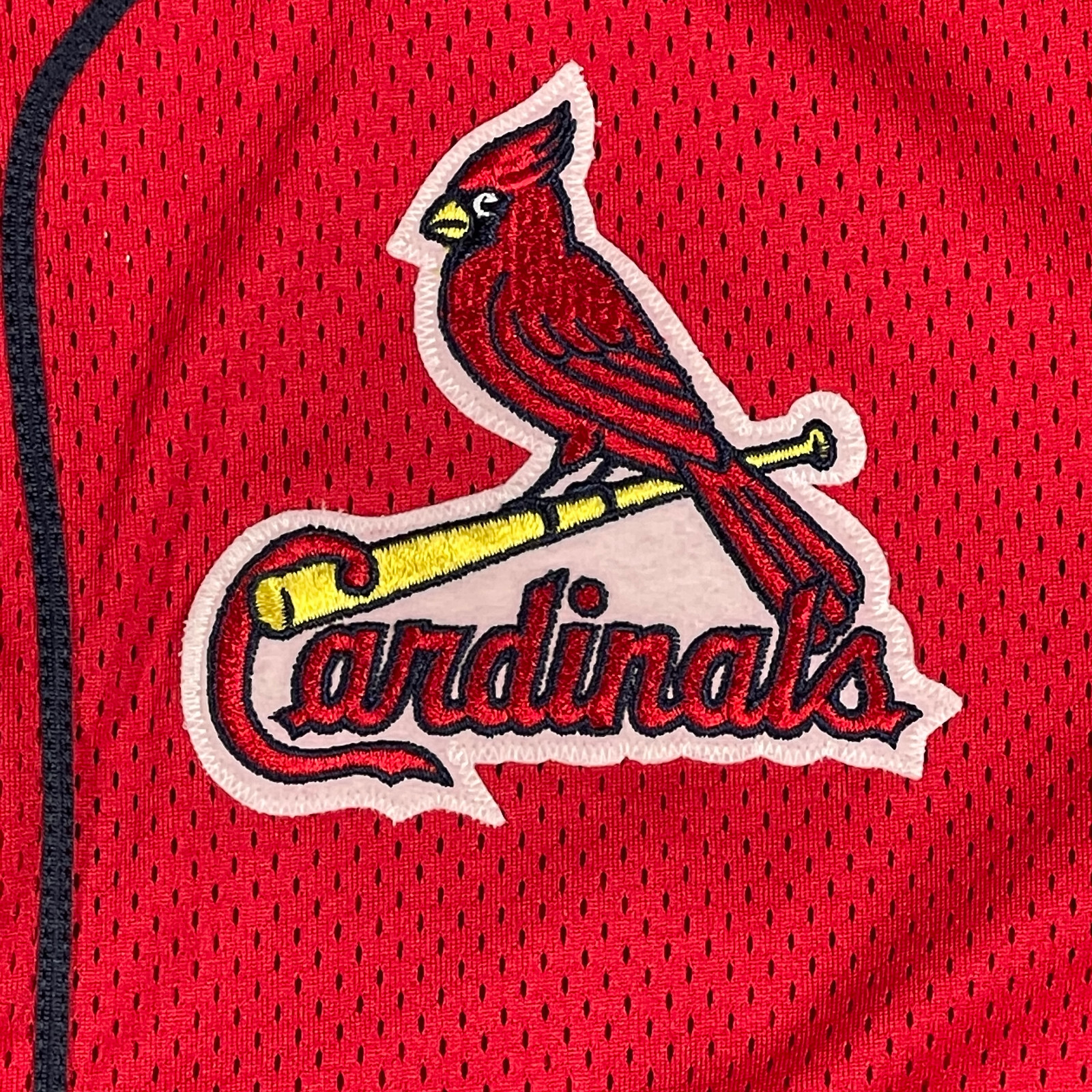 St Louis Cardinals Jersey Mens Extra Large Red Fredbird Perforated VTG ...