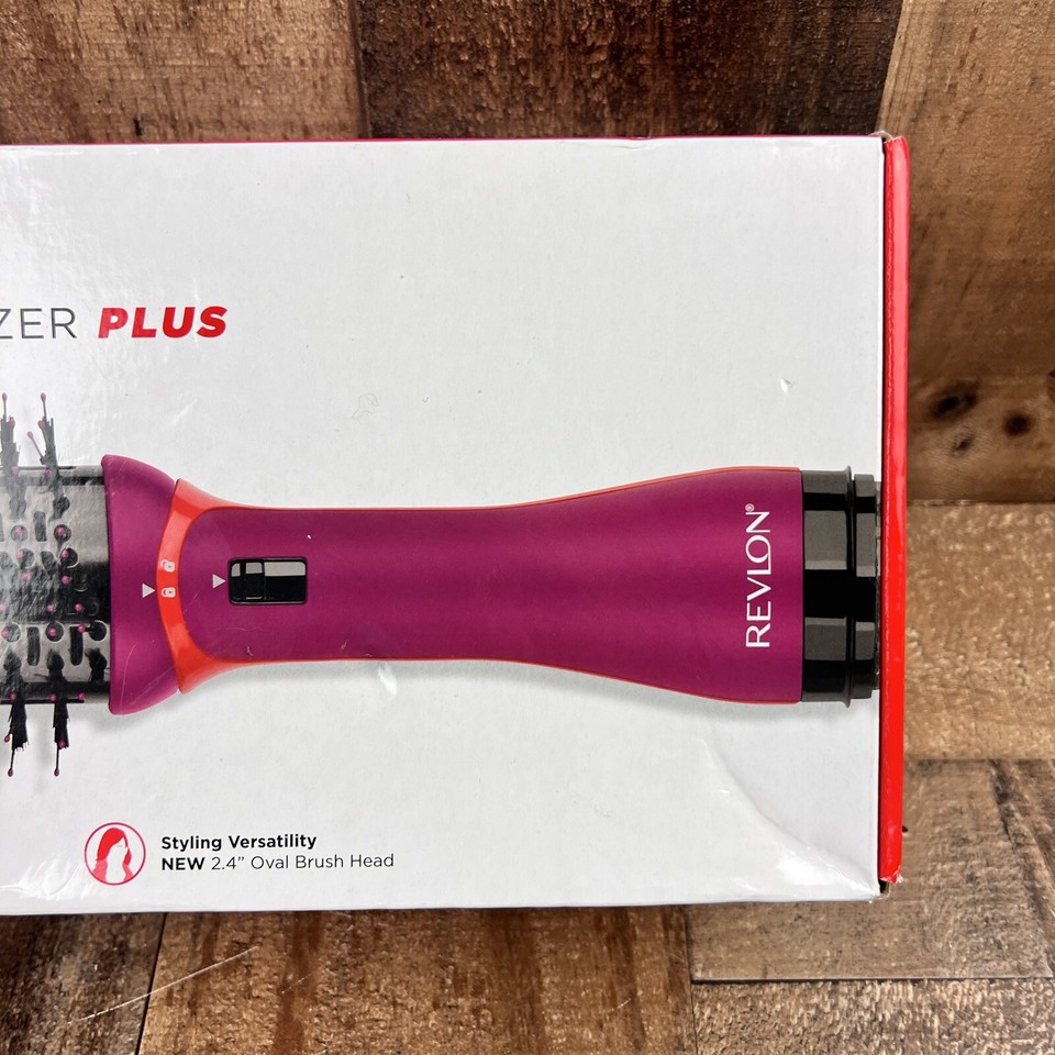 NEW Revlon One Step Volumizer Plus Hair Dryer Hot Air Brush Plum Model ...