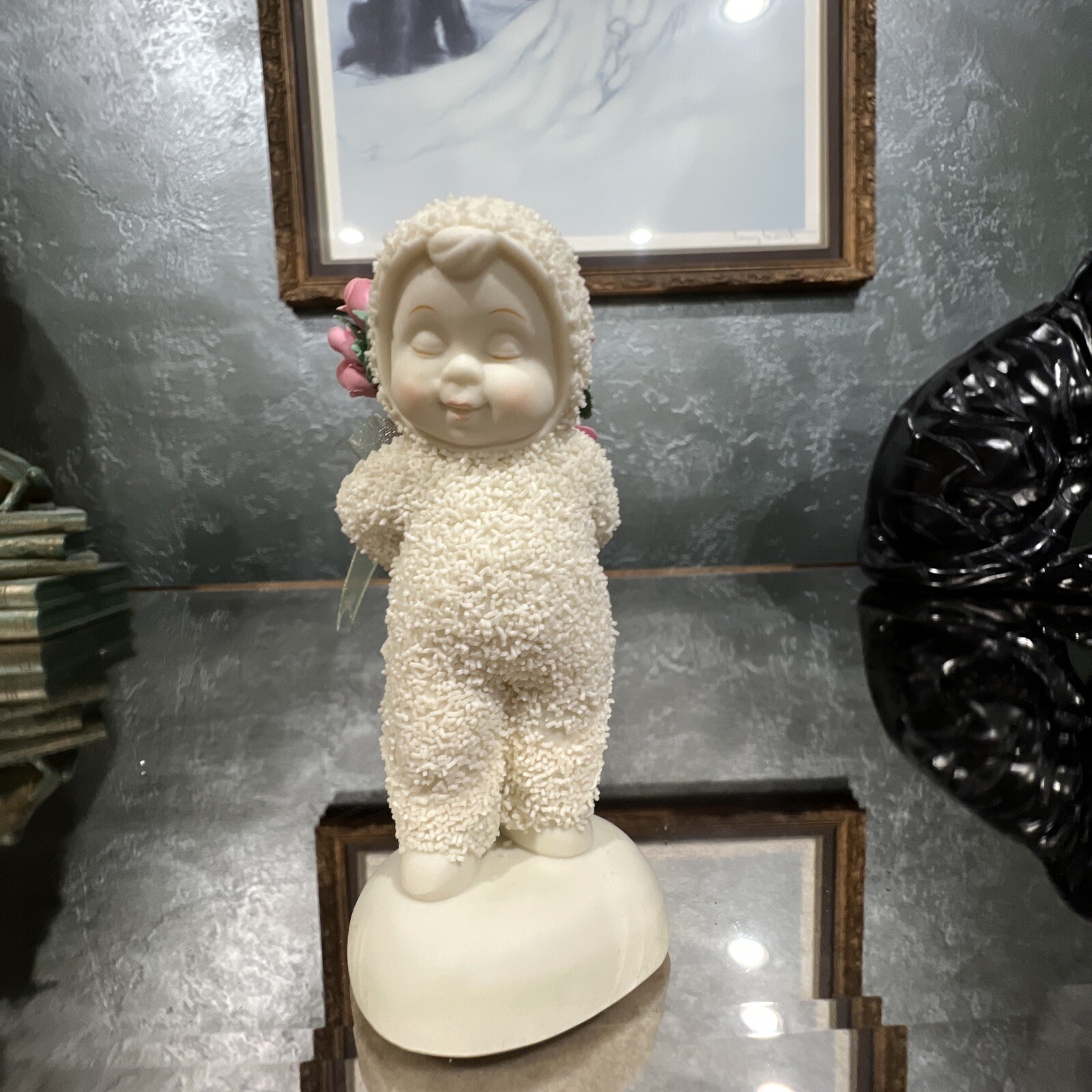 Snowbabies "BUNCHES OF LOVE" - Baby W/Roses & A Heart Charm Dept 56 | eBay