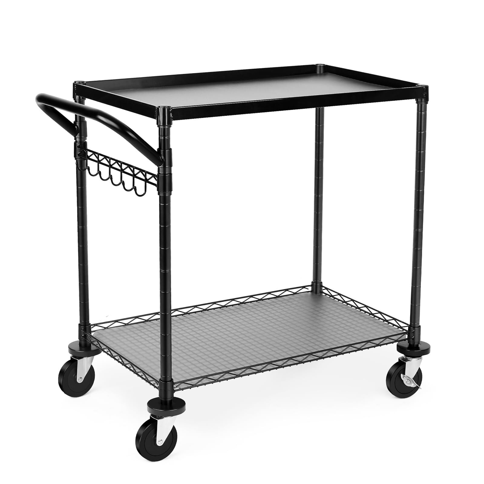 WDT 680Lbs Capacity Heavy Duty Rolling Utility Cart,2 Tier Rolling ...
