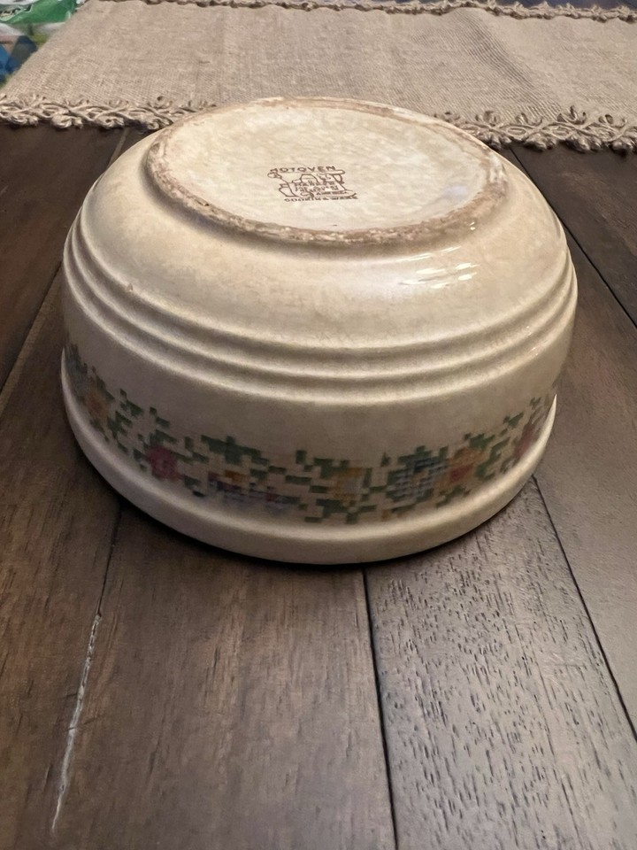 VTG 1930's Harker Pottery Hotoven Floral Petit Point Cross Stich 8 ...