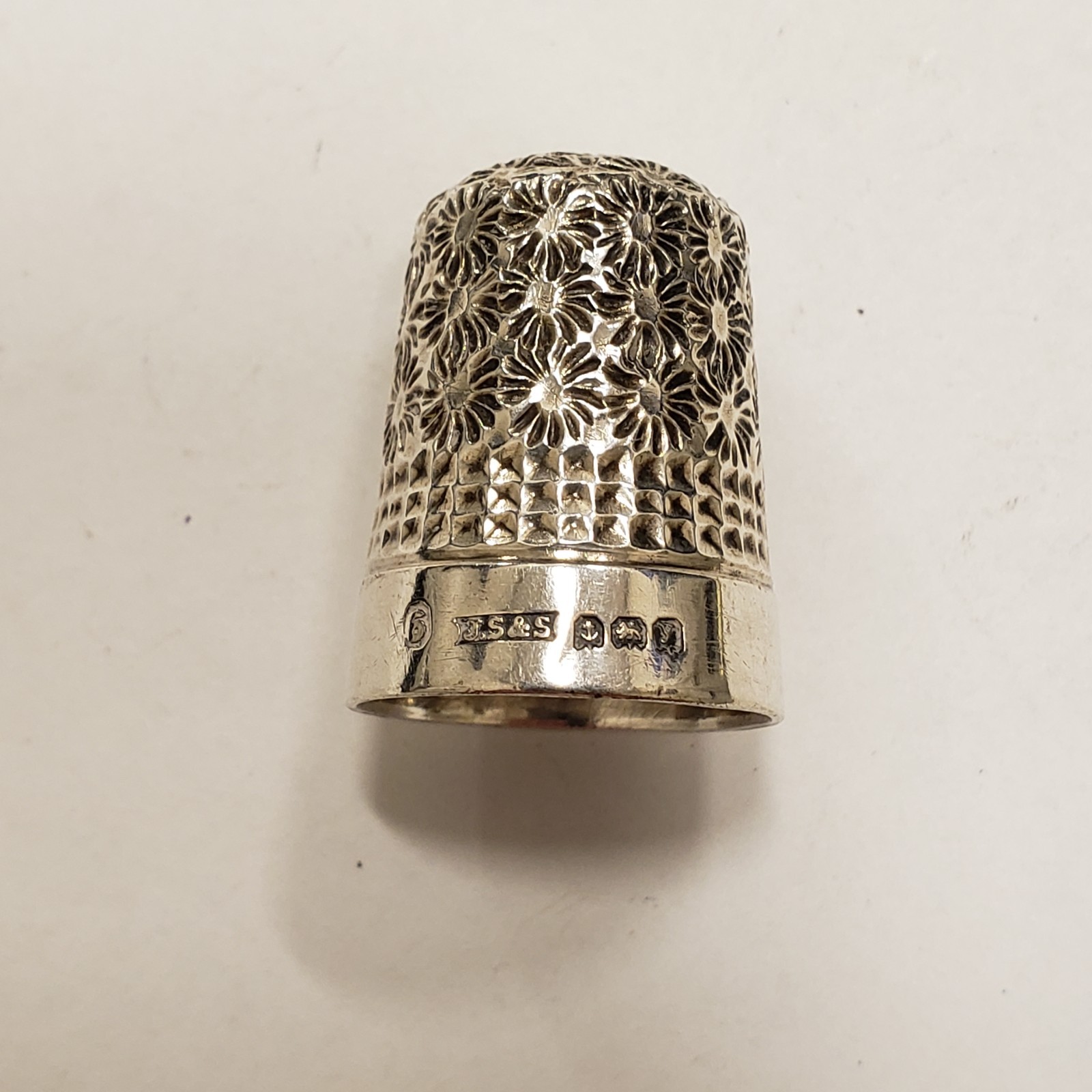 JS&S Birmingham Sterling Silver Floral Thimble | eBay