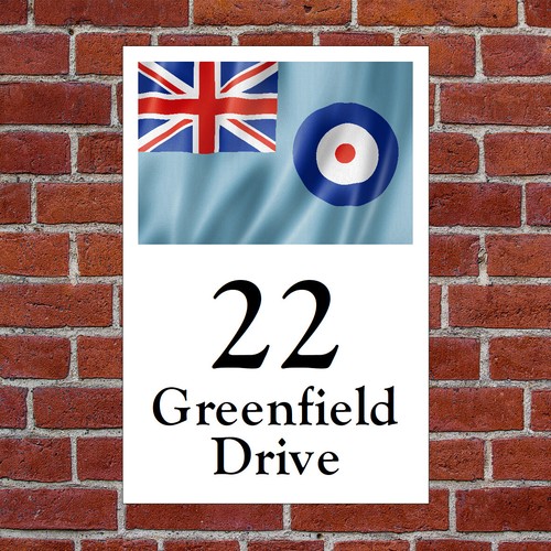 Personalised Custom RAF flag house sign or sticker printed with any ...