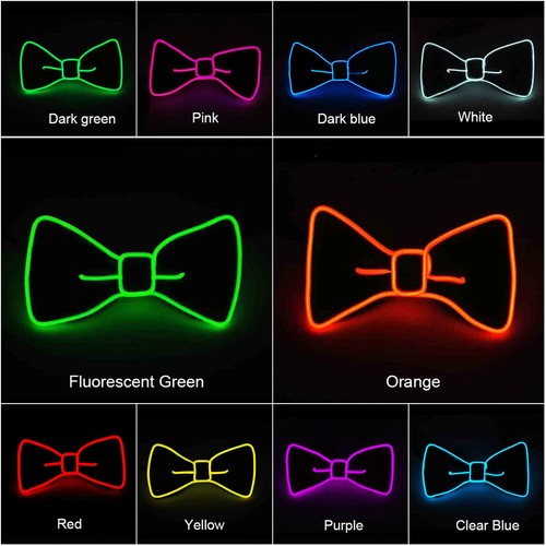 Light Up Bow Tie Necktie LED Mens Party Bowtie LED Neon Wedding Bow Tie ...