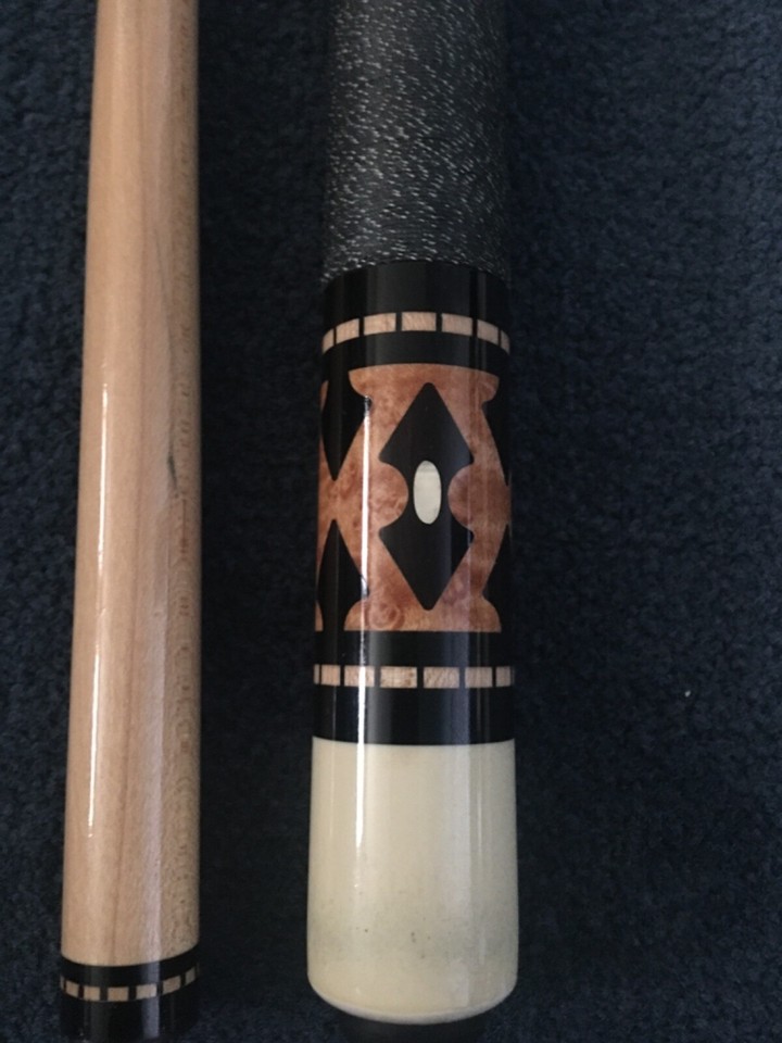 Pool Cue Raymond Calvert 1989 Signed 22oz maple and black with mother ...