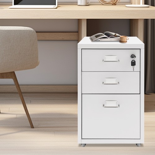 Vertical File Cabinet, Metal Mobile File Cabinet with Lock Filing ...