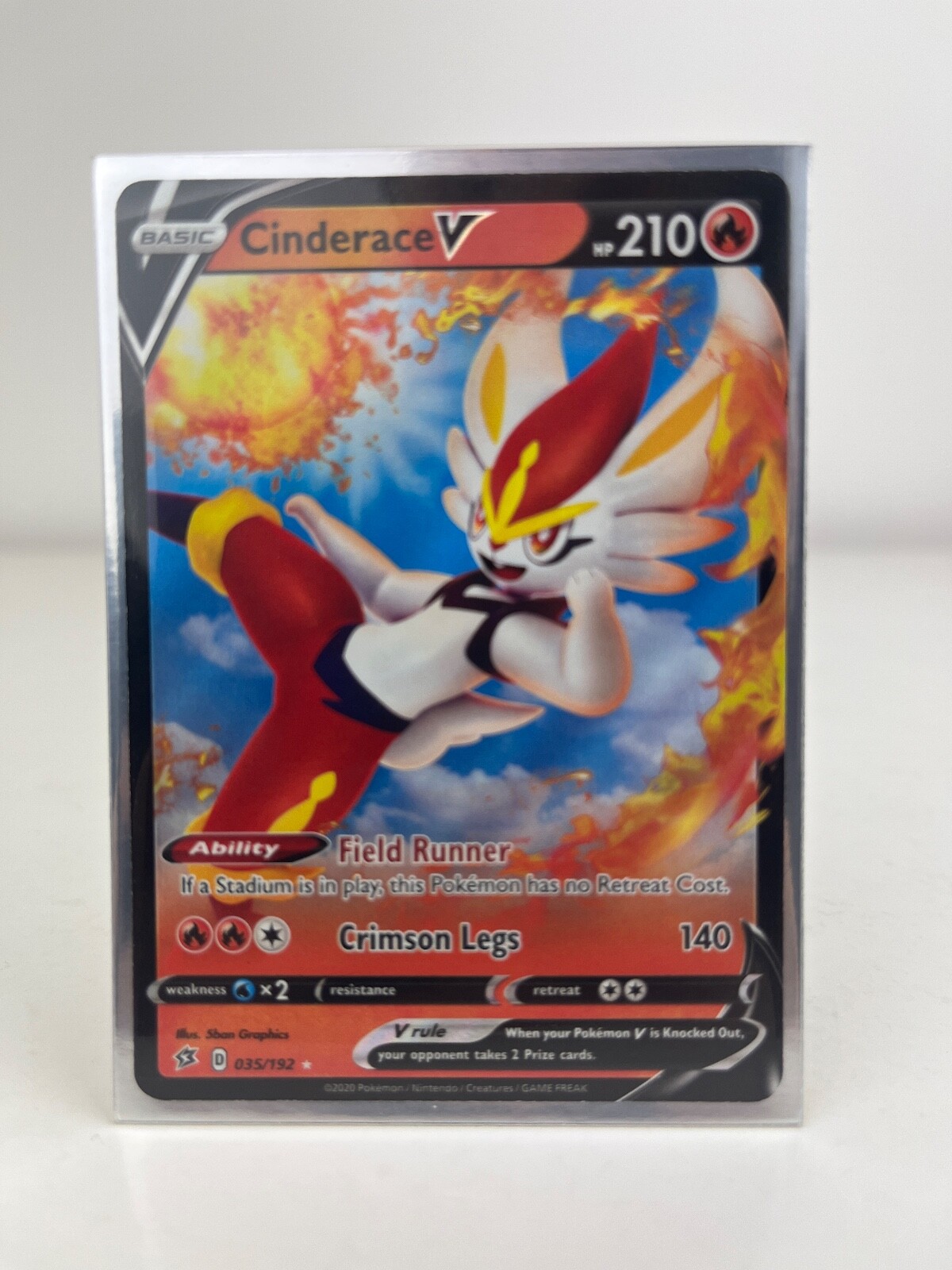 Pokemon - Cinderace V - 035/192 - SWSH Rebel Clash - Half Art RARE ...