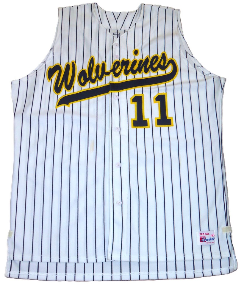 VTG 90's BILL FREEHAN WOLVERINES SPEEDLINE PINSTRIPE BASEBALL VEST ...