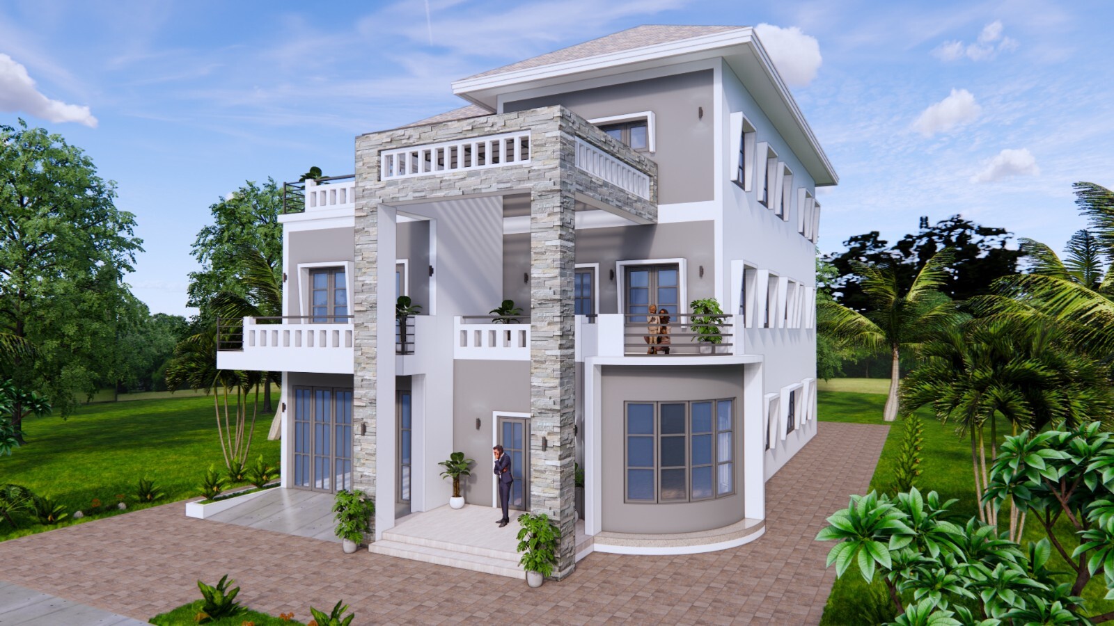 40x70 Feet House Design Plans 12x23 Meter 5 Bed 6 Bath PDF Plan & A4 ...