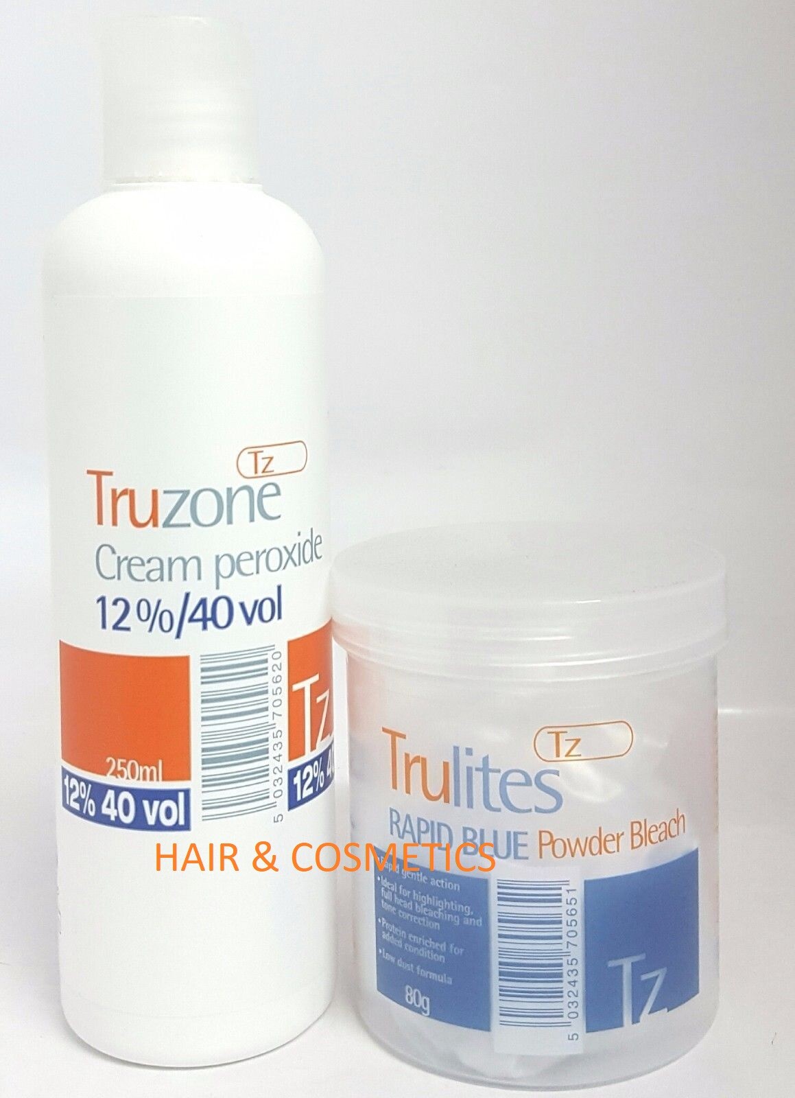 TRUZONE CREAM PEROXIDE, RAPID BLUE POWDER BLEACH HAIR COLOURING ...