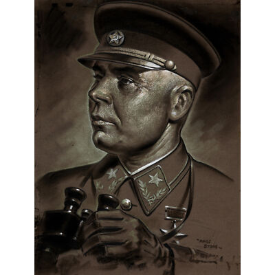 Stone Marshal Semyon Timoshenko Portrait Painting XL Wall Art Canvas ...