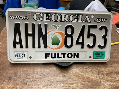 License Plate Tag Georgia GA 2009 AHN 8453 Fulton Rustic USA | eBay