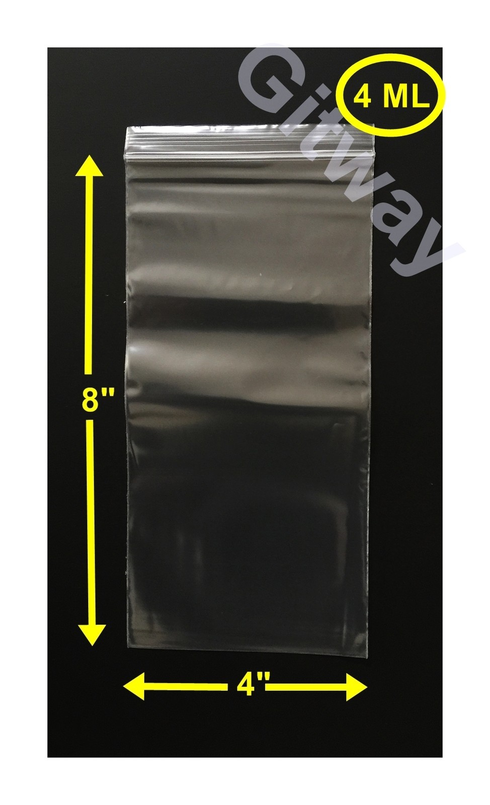 4" x 8" Reclosable Resealable Zip Top Lock Bag Clear Plastic 4x8" FDA ...