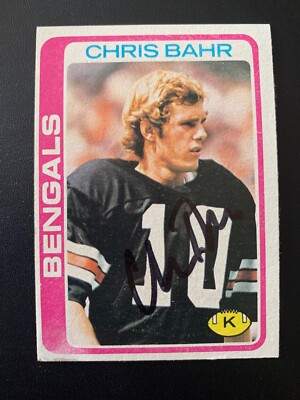 Chris Bahr Signed 1978 Topps #94 Card Cincinnati Bengals Autograph COA ...