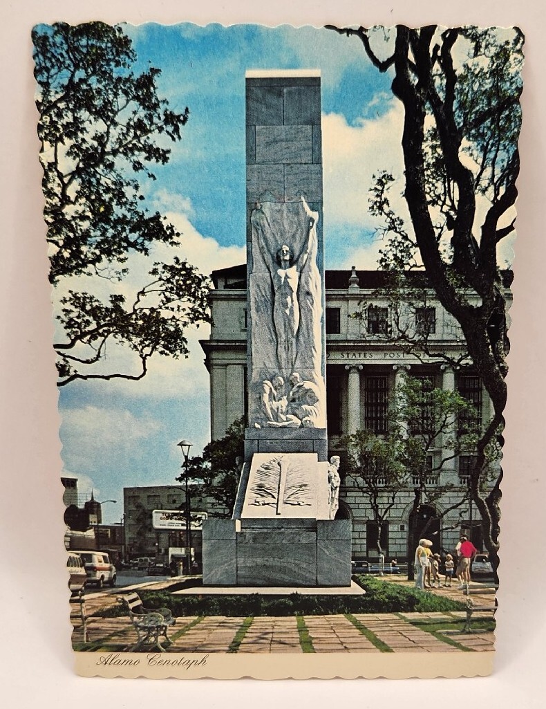 Alamo Cenotaph Texas Pillar Monument Remember The Alamo Postcard | eBay
