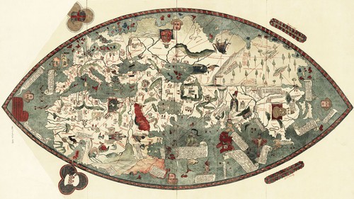 Genoese World Map 1457 Antique Reprint Historic Atlas Old Replica Art ...