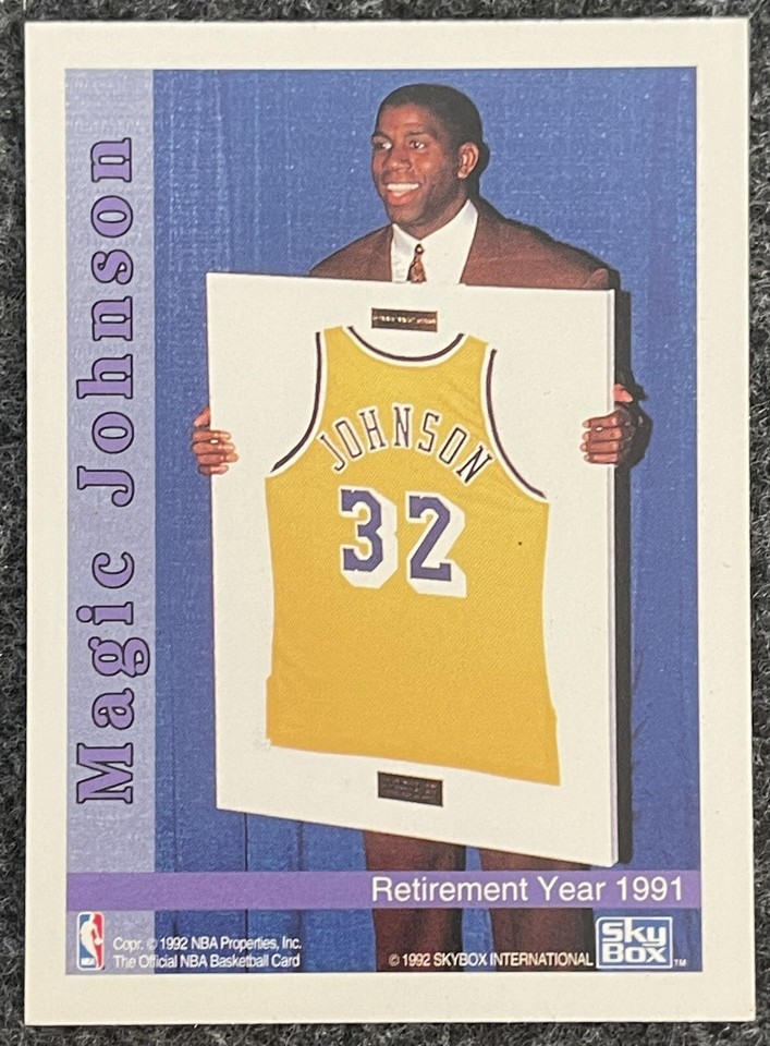 1992 Skybox NBA HOOPS Magic Johnson Rookie Year 1979 Retirement Year ...