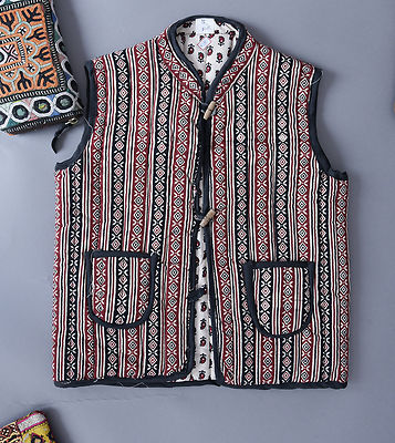 Indian Cotton Quilted Reversible Kids Hand Print Jacket Overcoat Blazer ...