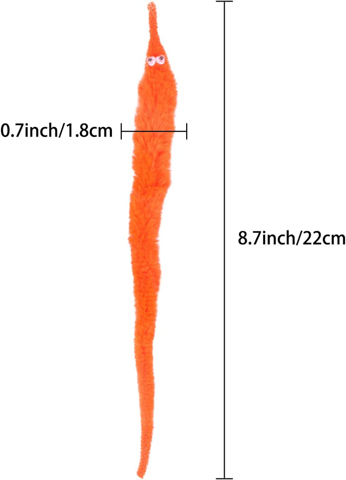 12 Pack Magic Worm Toys Wiggly Twisty Fuzzy Worms on String Trick Toys ...