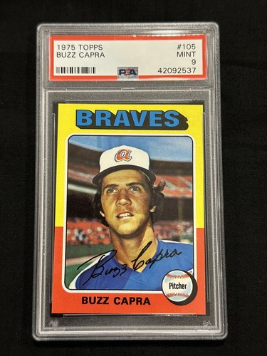 1975 TOPPS #105 BUZZ CAPRA PSA 9 MINT BRAVES | eBay