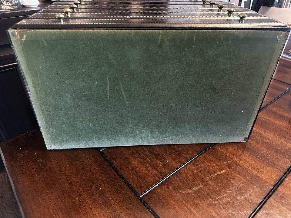 Vintage Mele Black And Gold Jewelry Box Large Five Tier Drawer Red ...