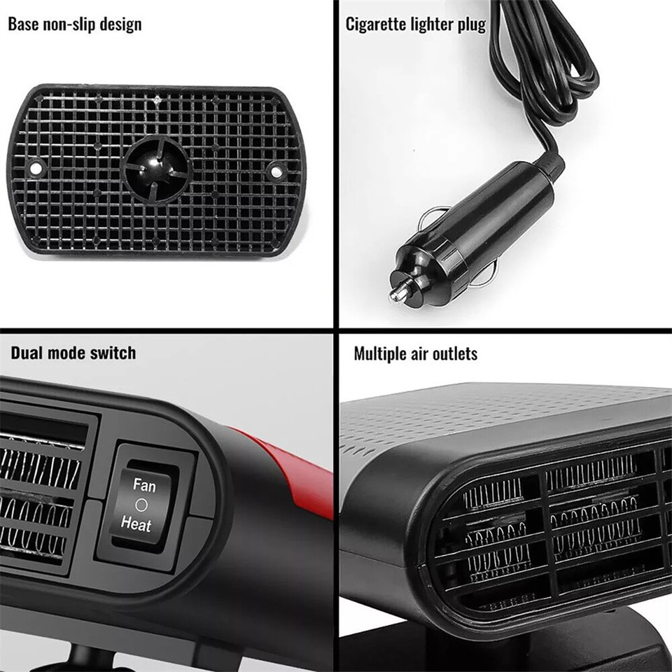 1200W Car Heater Portable Electric Heating Fan Defogger Defroster ...