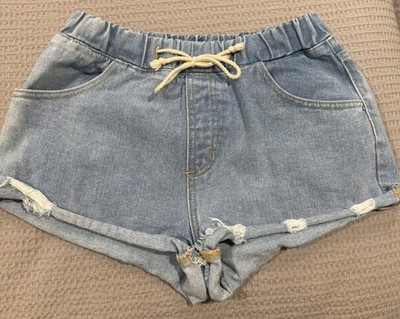 Wish List Jeans Drawstring Denim Shorts Women's Size Small Distressed ...