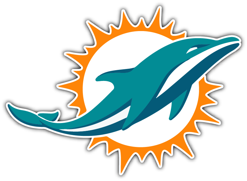 Miami Dolphins NFL Football Helmet Bumper Locker Notebook Sticker Decal ...