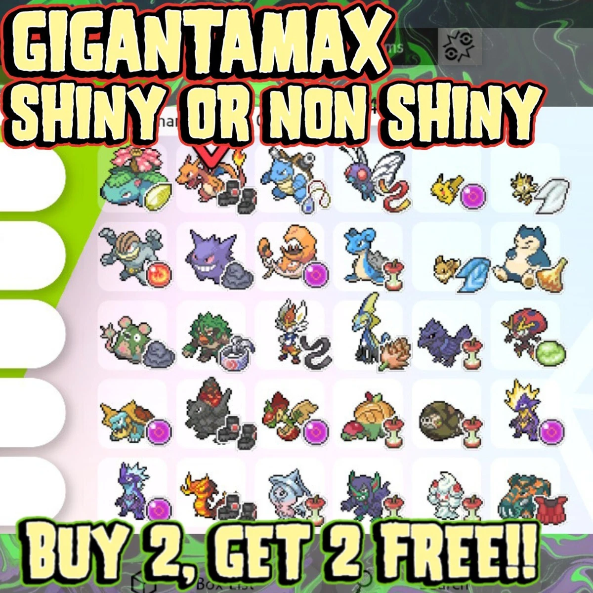 Autohosting EVERY SQUARE SHINY GMAX DEN FULLY LEGIT SHINY, 60% OFF