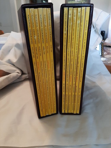 NATIONAL GEOGRAPHIC MAGAZINES 1999 12 Issue in faux leather Slipcases ...