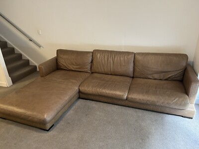 Freedom Furniture Long island leather lounge | eBay Australia